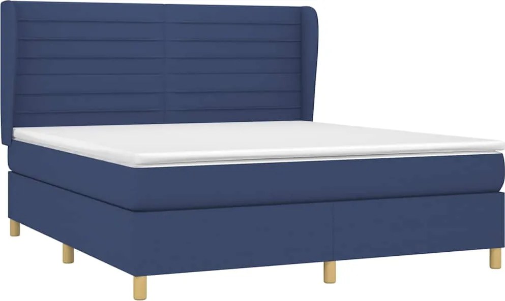 Box spring postel s matrací modrá 180x200 cm textil 3128627