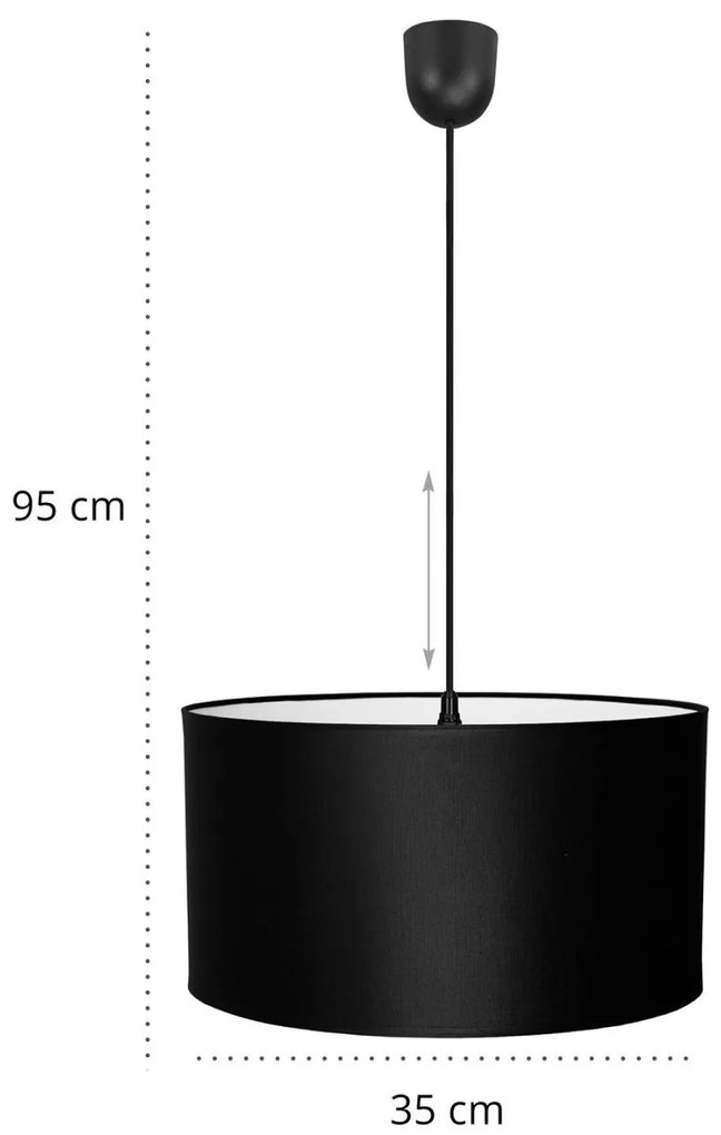 Závěsné svítidlo INDIGO, 1x textilní stínítko (výběr ze 7 barev), (výběr ze 3 barev), (fi 35cm), LP