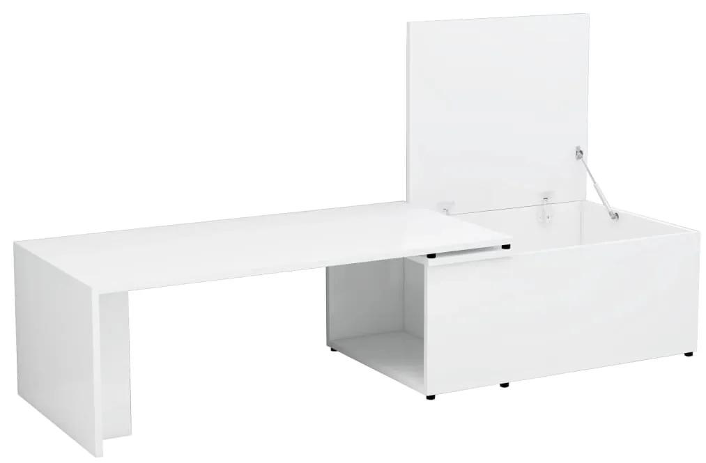 Konferenční stolek bílý vysoký lesk 150x50x35 cm dřevotříska - Default Title
