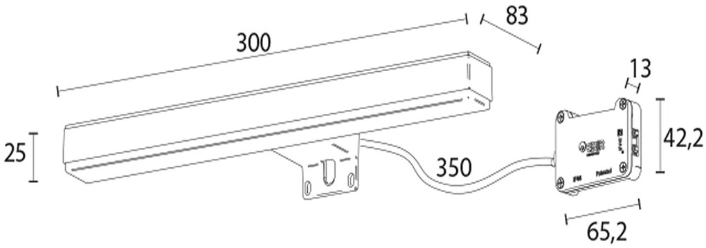 Sapho Sapho, VERONICA 2 LED svítilna, 8 W, 300x25x83 mm, IP44, chrom, E26698CI