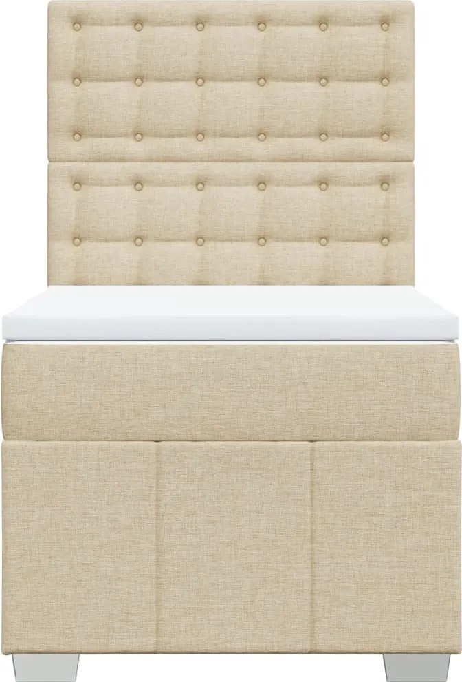 Box spring postel s matrací krémová 100 x 200 cm textil 3291598