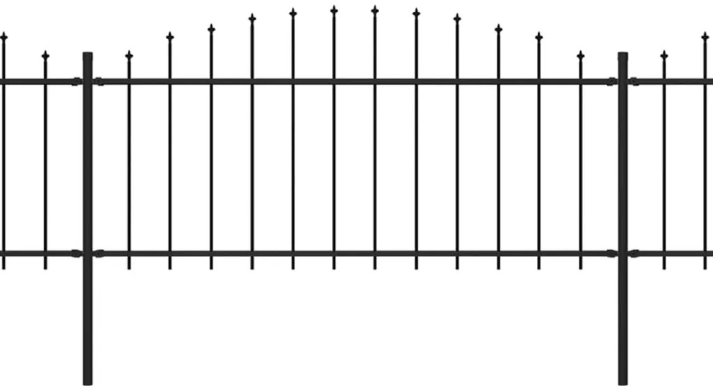 vidaXL Marketos Zahradní plot s hroty ocel (0,5–0,75) x 3,4 m černý