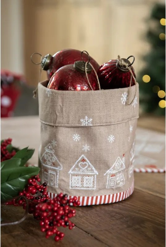 Bavlněný povlak na podsedák s motivem perníkových domečků Gingerbread Bliss – 40x40 cm
