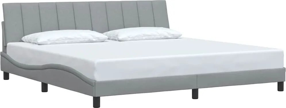 Rám postele bez matrace Hanko světle šedý 200 x 200 cm textil 3310412