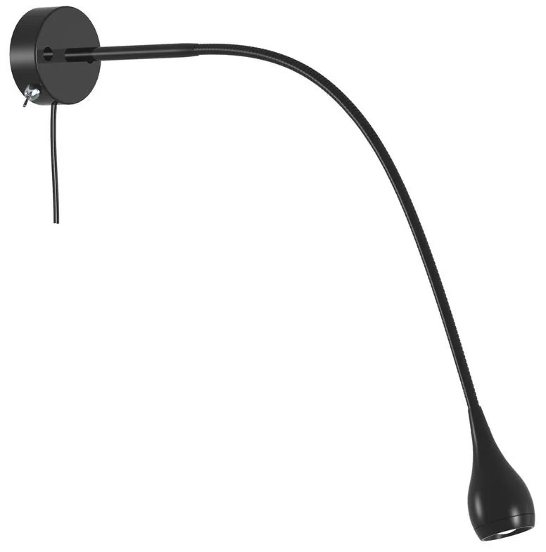 NORDLUX Čtecí LED lampička na zeď DROP, 3W, teplá bílá, černá 320130