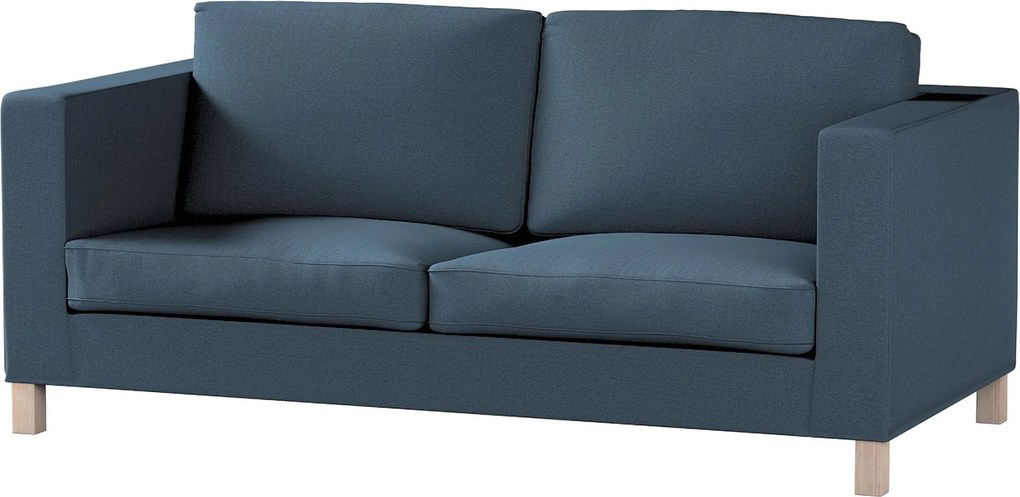 Potah na pohovku IKEA  Karlanda rozkládací, krátký barva modrá látka pletený vzor