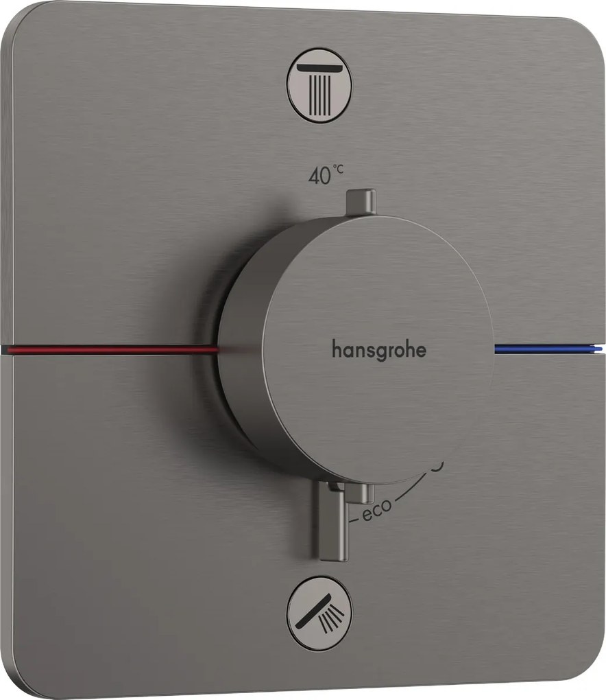 Hansgrohe ShowerSelect Comfort Q, termostat pod omítku pro 2 spotřebiče, kartáčovaný černý chrom, HAN-15583340