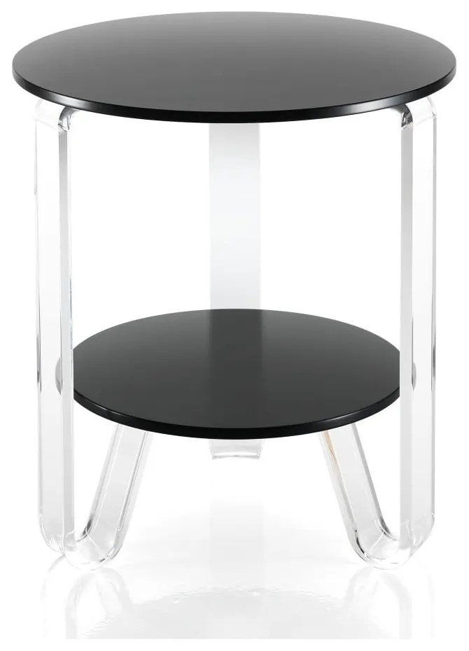 Černý odkládací stolek Tomasucci Poole, ⌀ 48 cm