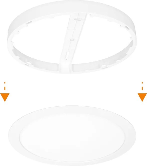Solight LED mini panel koupelnový 2v1, 3CCT, podhledový/přisazený, 18W, 1530lm, IP54, bílá, kulatý