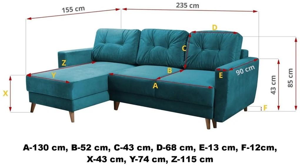 Casarredo - Komfort nábytek Rohová sedací souprava BEATY rozkládací s úložným prostorem, Swing 11