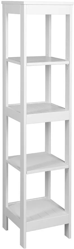 Aqualine, ETIDE policový regál vysoký 36x152x36 cm, bílá mat, ET156
