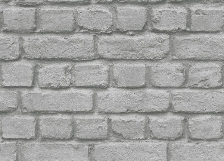 226720 Dětská papírová tapeta na zeď Kids´Club cihlová zeď šedá