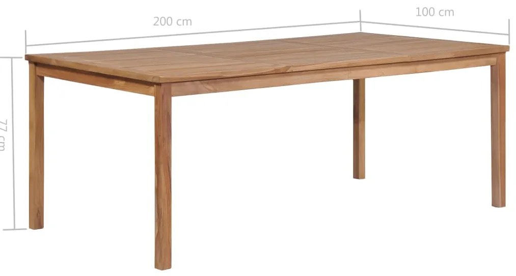 vidaXL Marketos Zahradní stůl 200 x 100 x 77 cm masivní teakové dřevo