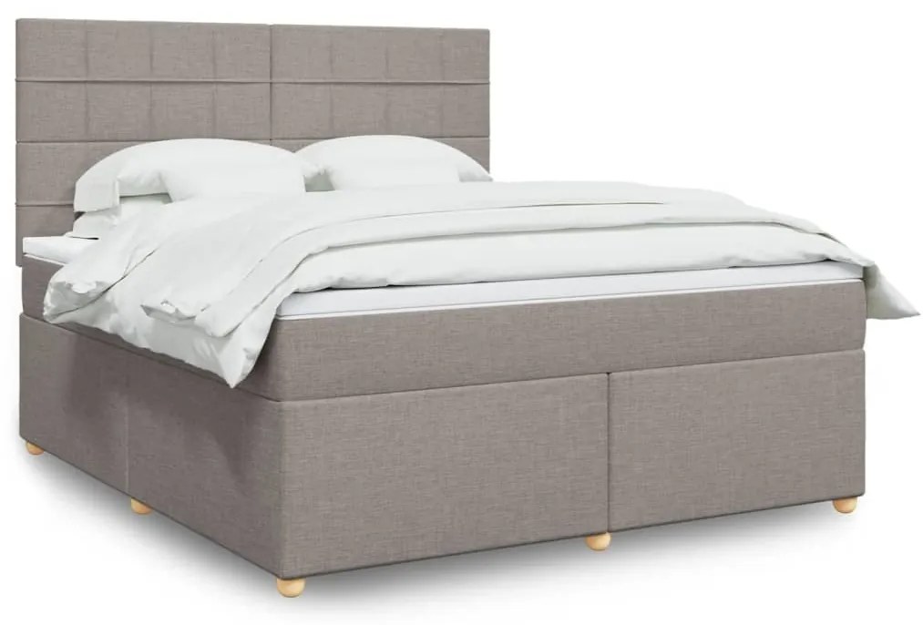 Box spring postel s matrací taupe 180x200 cm textil 3293663