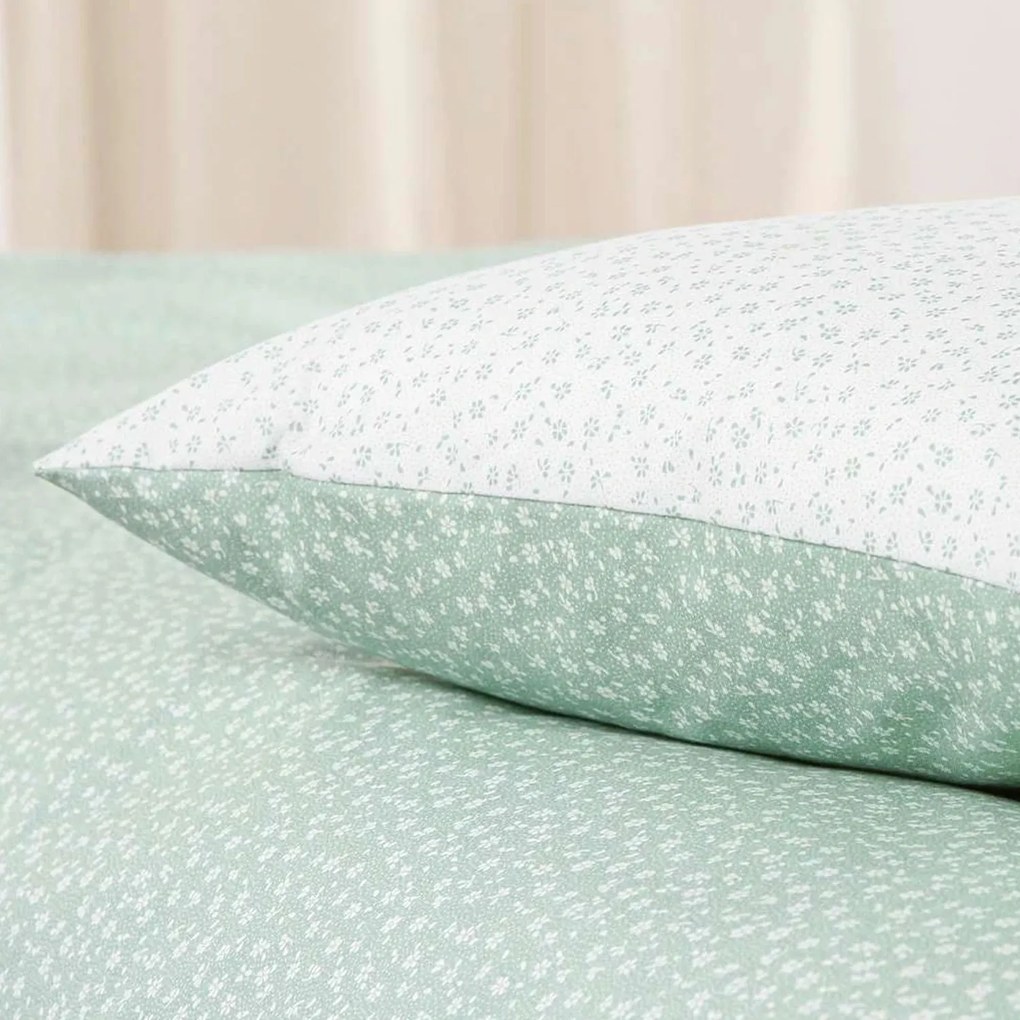 Bavlněné prodloužené povlečení Venkov - mint Velikost: 140 x 220 + 70 x 90