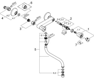 GROHE 31187001 - Dřezová nástěnná baterie COSTA L 200 mm lesklý chrom