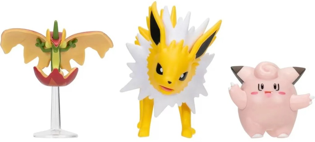 Jazwares pokémon figurky - clefairy, flapple, jolteon