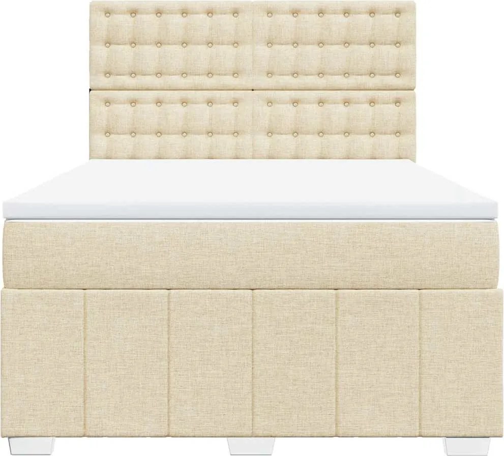 Box spring postel s matrací krémová 140x190 cm textil 3291682