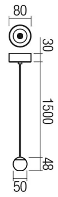 Redo 01-1834 závěsné LED svítidlo Obo pískově černé, 4,5W, 3000K, ø5cm