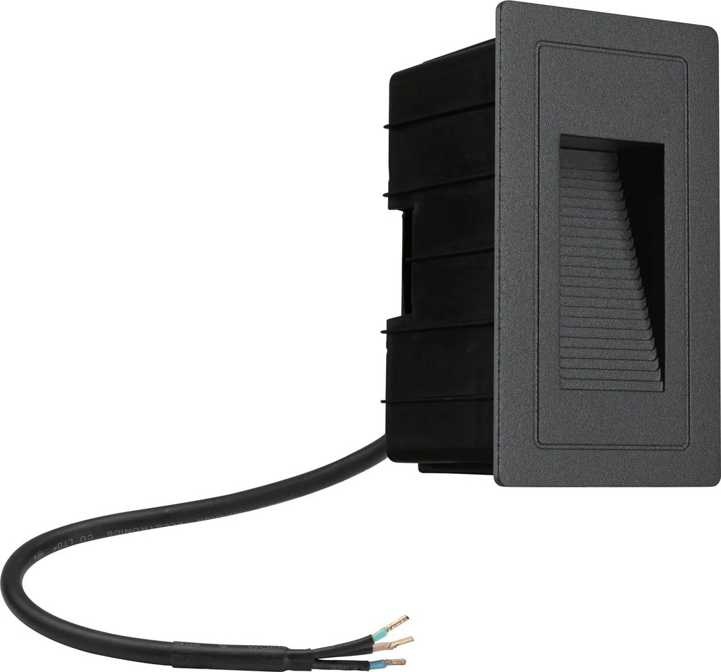 P 94382 Venkovní vestavné svítidlo do zdi High LED černá IP44 4W 230V teplá bílá 105x60mm - PAULMANN