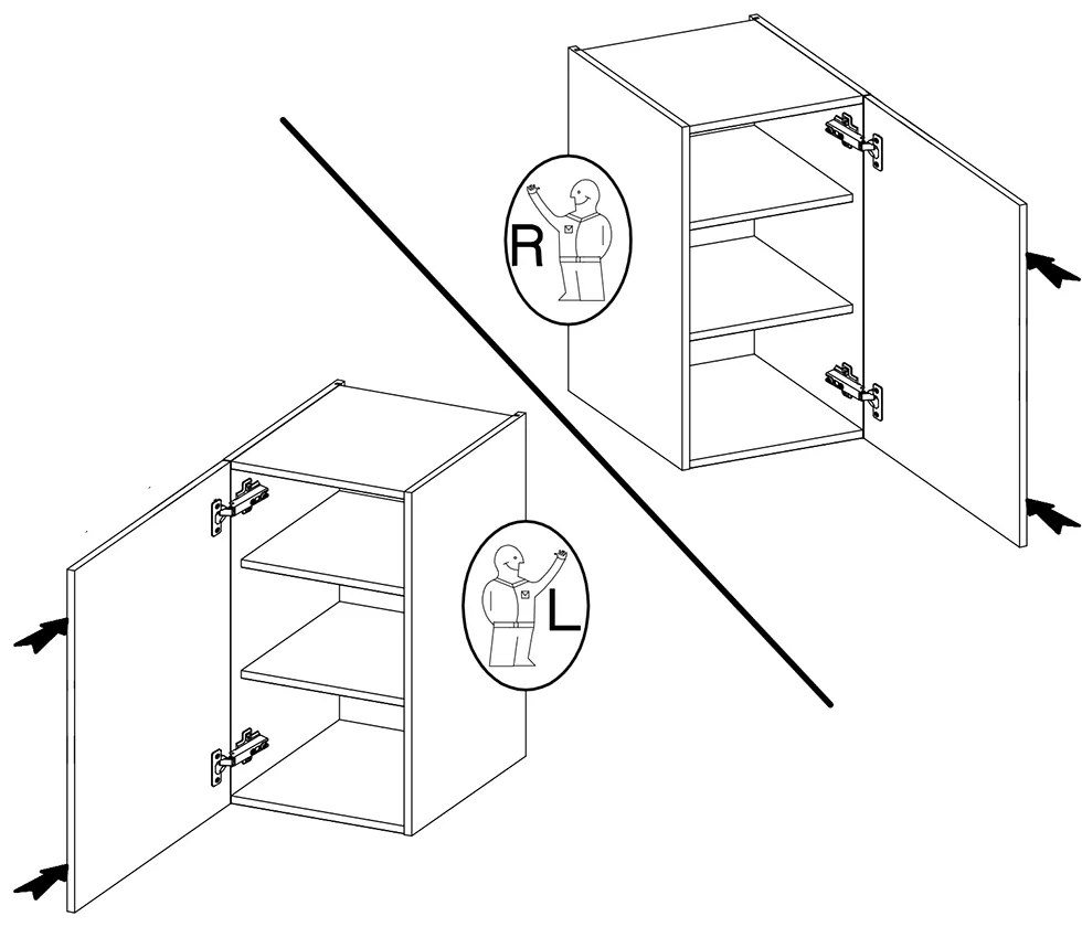 OLD STYLE | horní kuchyňská skříňka 40 G-72 1F s policemi | 40 cm | antracit/old style