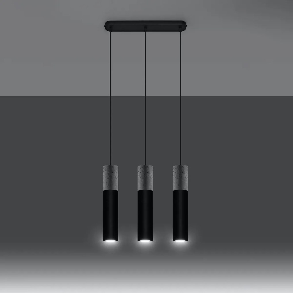 Sollux Lighting Závěsné svítidlo BORGIO 3L černé