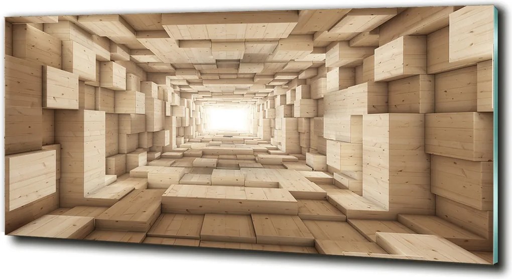 Fotoobraz na skle Dřevěný tunel