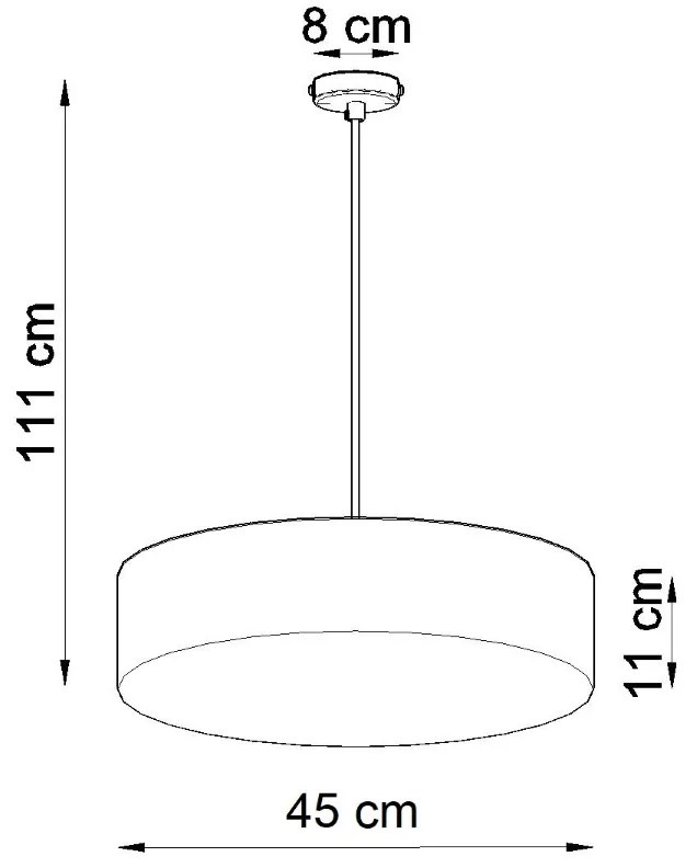 Závěsné svítidlo Arena, 1x černé plastové stínítko, (bílý plast), (fi 45 cm)