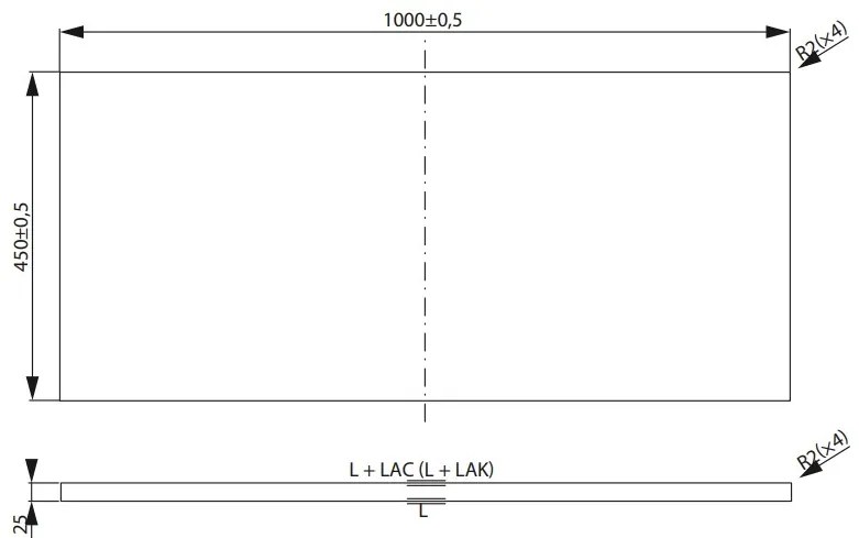 Cersanit City, pultová deska 100x45x2,5 cm, dub, S584-029
