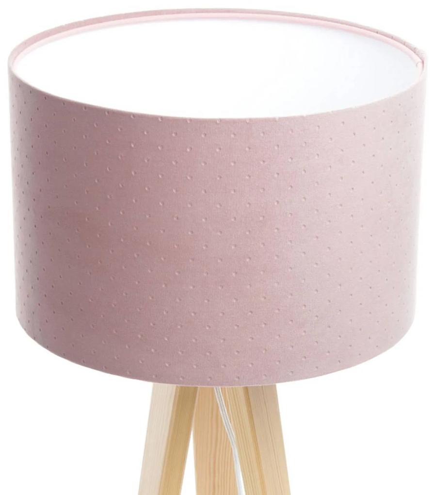 Stolní lampa třínožka Rosabelle, růžová/přírodní