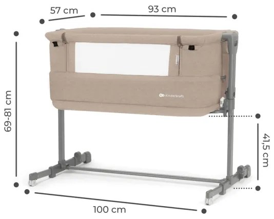 KINDERKRAFT - Dětská postýlka NESTE GROW béžová