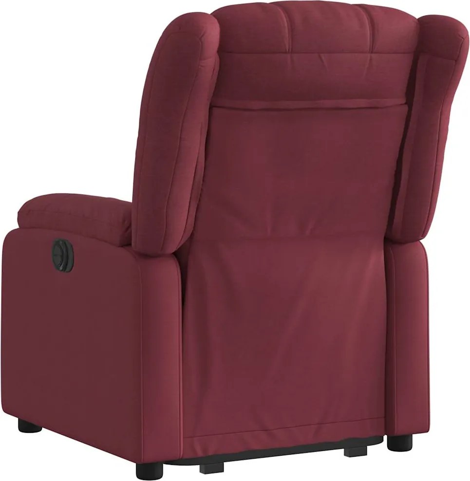 Zvedací polohovací křeslo vínové textil 3205319