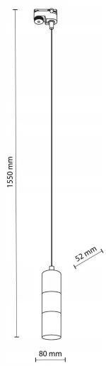Lustr na lanku do lištového systému TRACER 1xGU10/10W/230V černá/zlatá