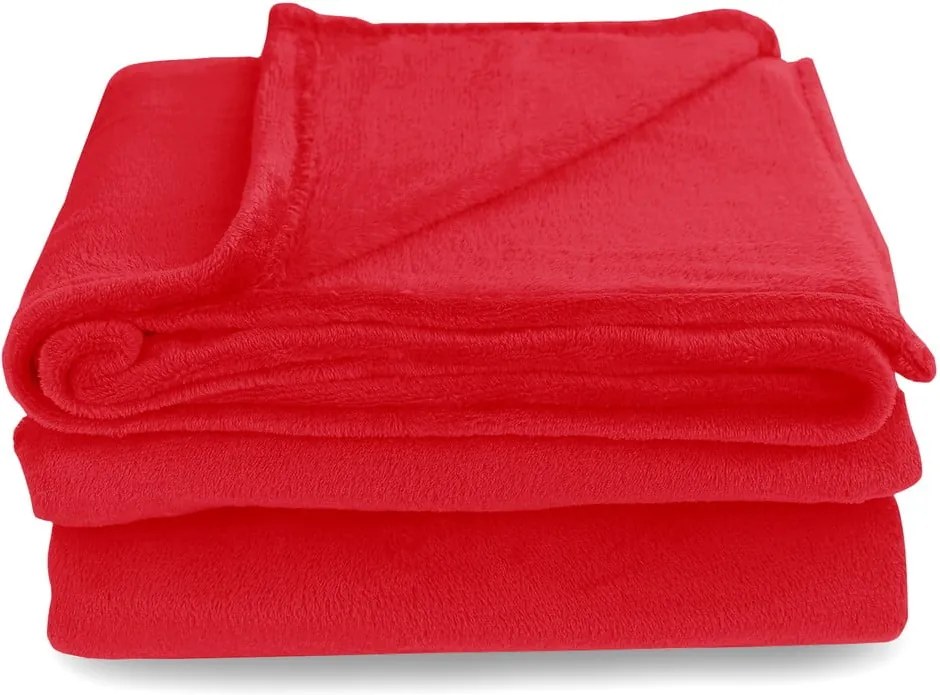Červená deka z mikrovlákna DecoKing Mic, 200 x 220 cm