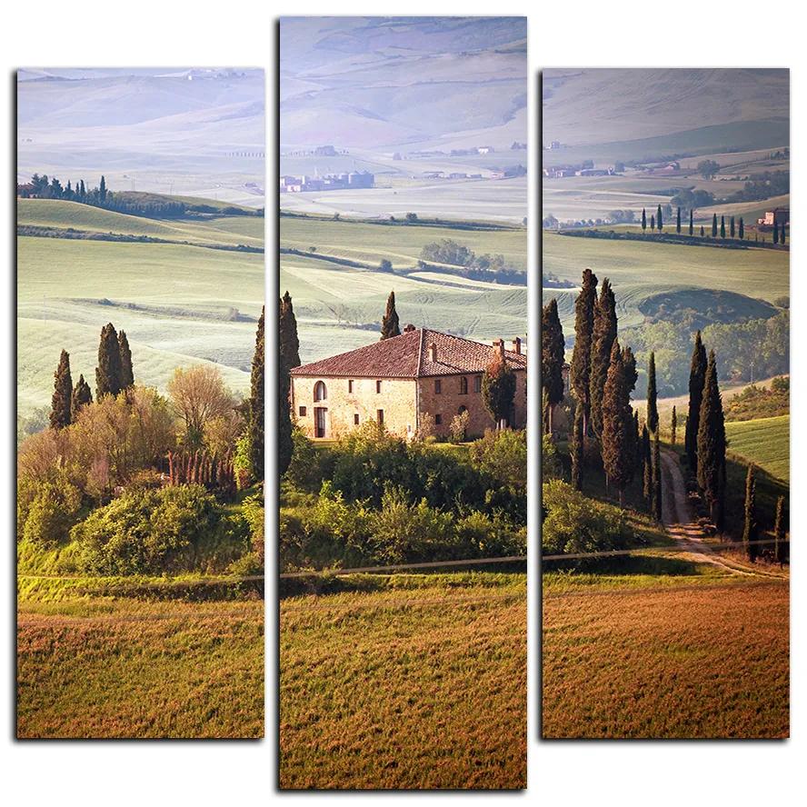 Obraz na plátně - Italská venkovská krajina - čtverec 3156C (105x105 cm)