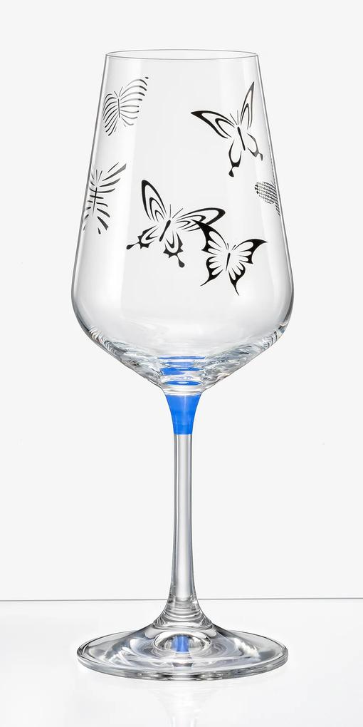 Crystalex Sklenice na víno Sandra Butterfly 350 ml, 6 ks (mix barev)