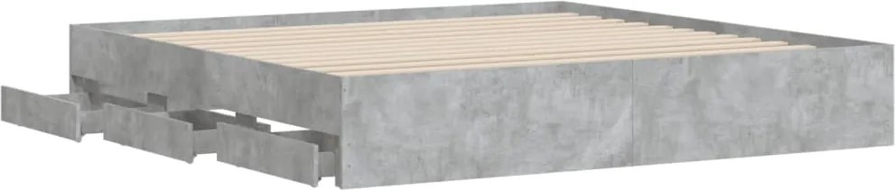 Rám postele se zásuvkami betonově šedý 160 x 200 cm kompozit 3207262