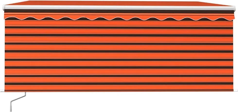 Ručně zatahovací markýza s roletou a LED 3,5x2,5m oranžovohnědá 3069285