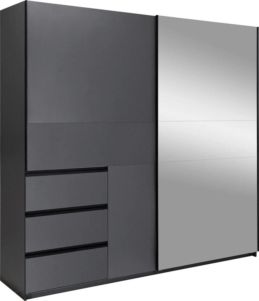 XXXLutz ŠATNÍ SKŘÍŇ S POSUVNÝMI DVEŘM, barvy grafitu, 215/210/61,5 cm P & B - Šatní skříně - 000885001010