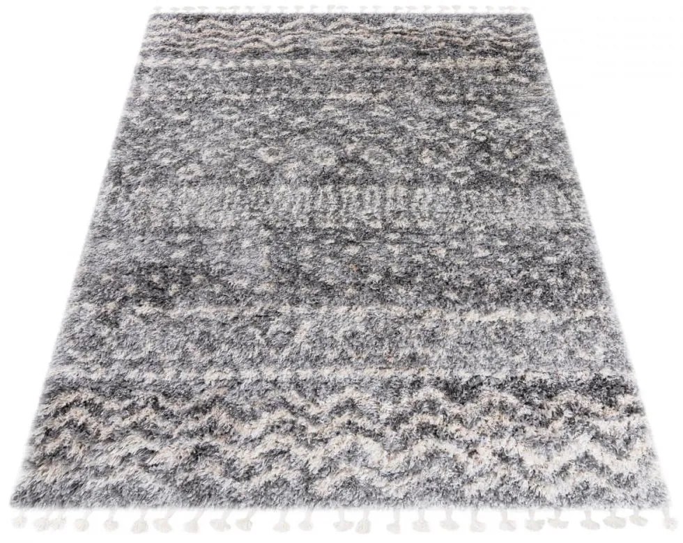 Kusový koberec shaggy Alsea šedý 140x200cm