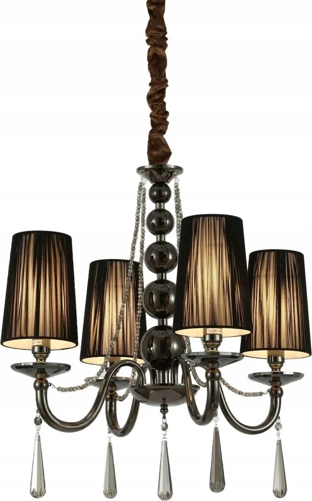 Lustr Glamour černý Lumina Deco LDP-1200-4-BK Fabione W4