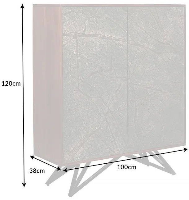 Designová vysoká komoda Quillon 120 cm přírodní kámen