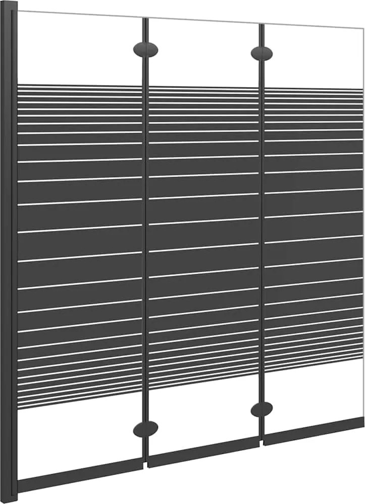 Skládací sprchová zástěna 3 panely 130 x 130 cm ESG černá 151864