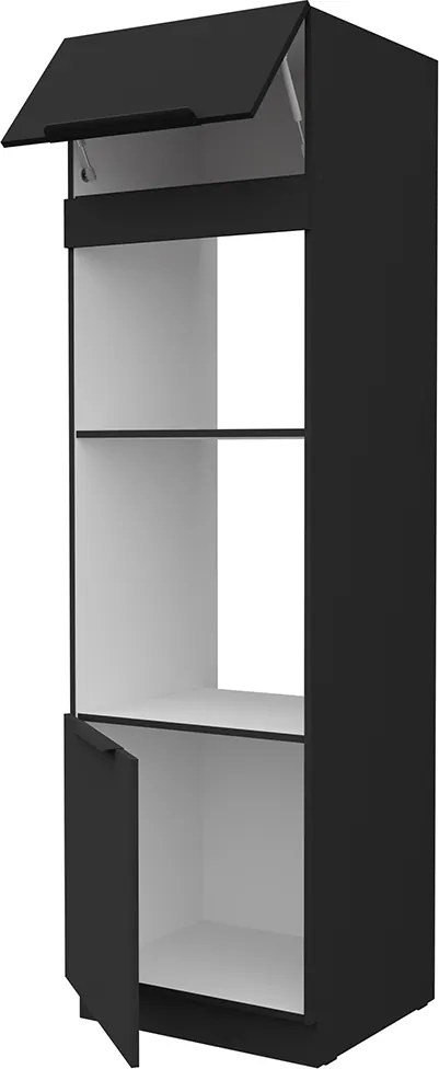 ARIA cc | vysoká skříňka 60 DPM-210 2F na vestavnou troubu a mikrovlnku | 60 cm | ANTI FINGERPRINT povrch | černá