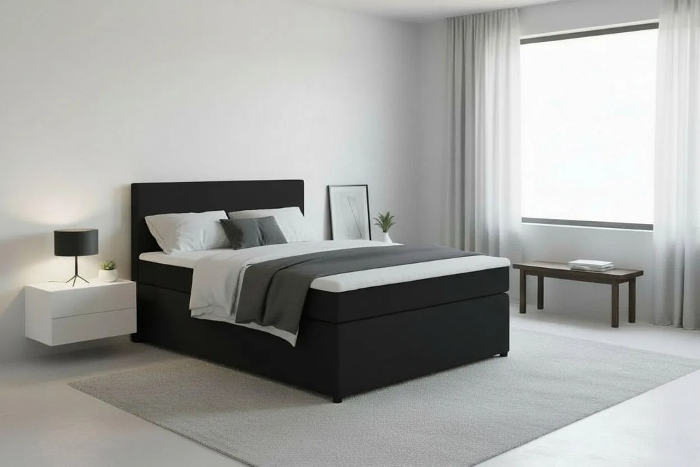 XXXLutz POSTEL BOXSPRING, 140/200 cm, barvy grafitu MID.YOU - Jednolůžkové postele - 000044002910