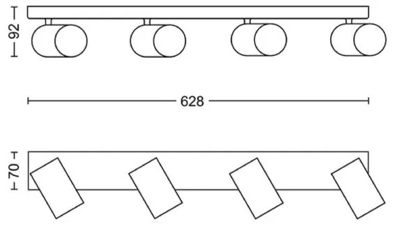 Philips - Bodové svítidlo KOSIPO 4xGU10/5,5W/230V