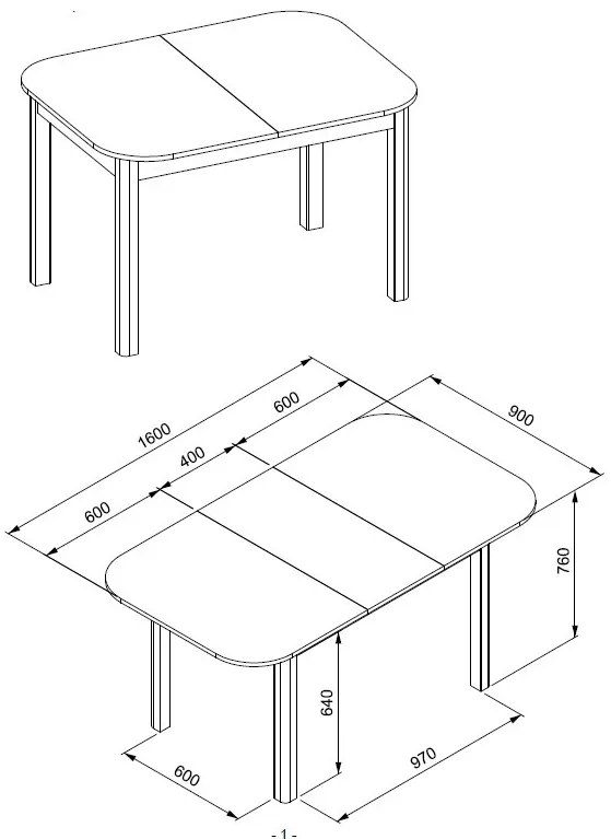 Rozkládací jídelní stůl Toledo 120x90 cm, dub sonoma/bílý