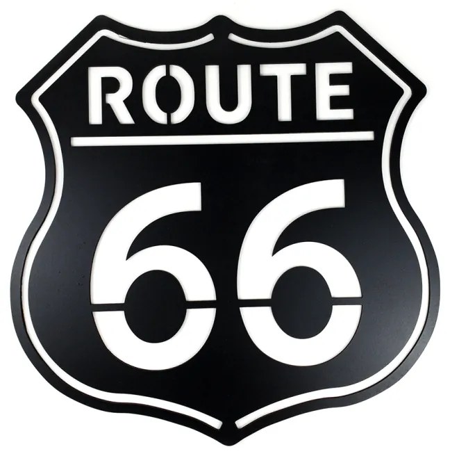 Dřevěná dekorace Route 66 černá