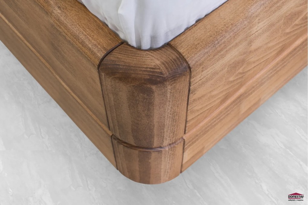 Domestav FANTAZIE GRANDE manželská postel nastavitelné čelo šikmé 180 cm buk cink olejovaný