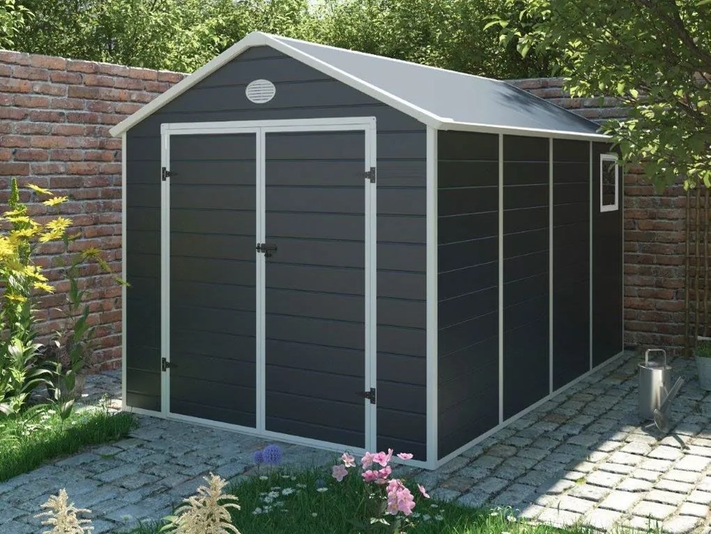 G21 PAH 882 Zahradní domek - 241 x 366 cm, plastový, šedý